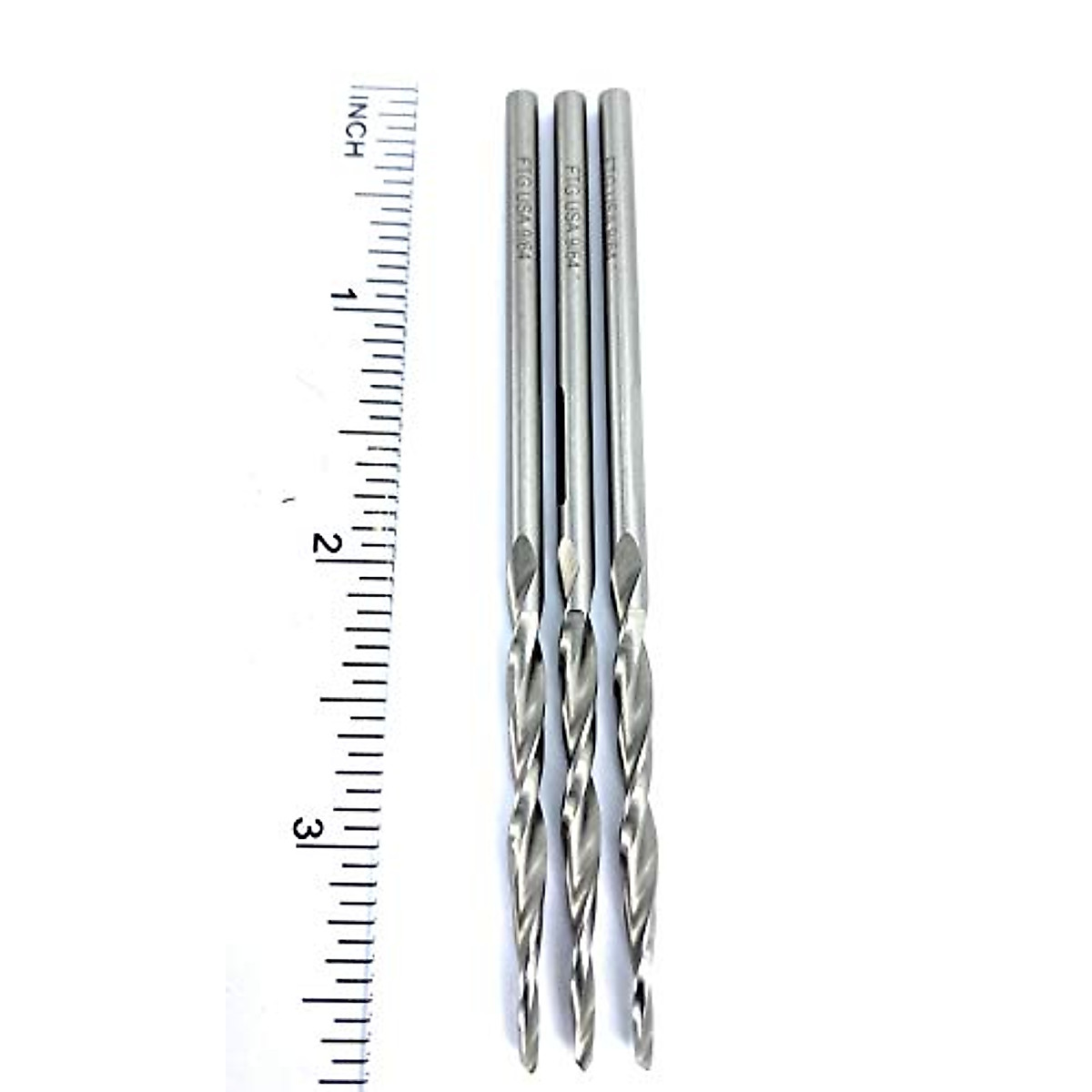 FTG USA Replacement Wood Countersink Drill Bit Set 3 Piece Same Size #6 (9/64") Parabolic Flute Taper Point for Woodworking with Straight Shank - Tapered HSS M2 Drill Bit Only