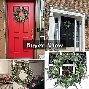 DiliComing Fall-Wreath Eucalyptus Front Door-Wreath - 20 Inch Year Round Artificial Door Wreath, All Season Wreath Clearance for Farmhouse, Wall and Window Decoration