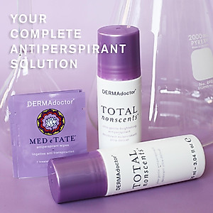 DERMAdoctor Total NonScents Ultra-Gentle Antiperspirant Sensitive Skin. Unscented, Clinical Strength Antiperspirant for Men & Women; Hypoallergenic Roll On Deodorant - 3 oz