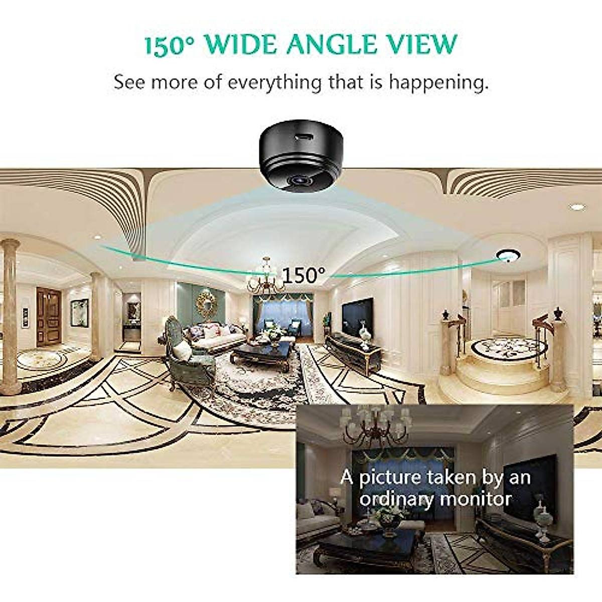 OVEHEL Spy Camera Wireless Hidden HD 1080P Small Security Video Camera Mini Nany Cam with Night Vision and Motion Activated Indoor Use Security Cameras Surveillance Cam for Car Home Office