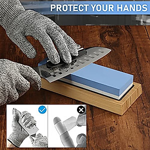 Greenual Knife Sharpening Stone Set Premium 4 Side Grit 400/1000 3000/8000 Whetstone Knife Sharpener Wet Stones Chisel Sharpening Kit Stones Leather Strop Honing Guide for Sharpeners Knives