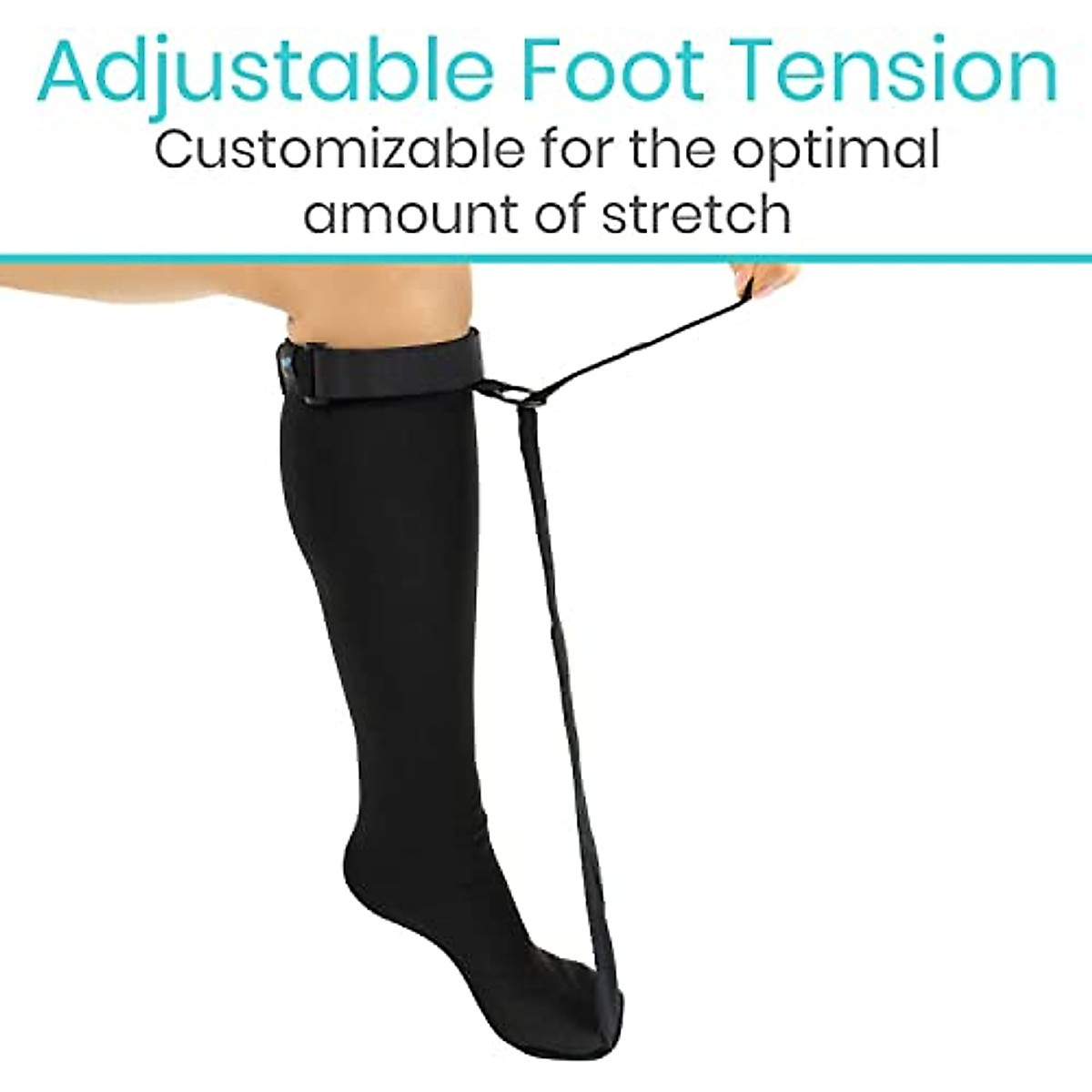 Calf Foot Stretcher for Plantar Fasciitis Relief Heel Spurs Foot Drop Achilles Tendonitis Hamstring, Adjustable Plantar Fasciitis Night Splint Foot Brace Up Support Sleeve Postural Corrector Stretch Sock for Women Men