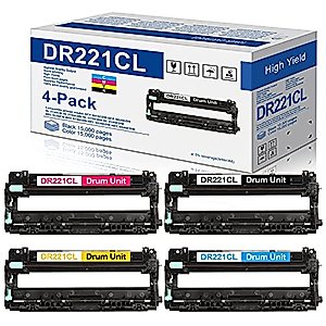 4-Pack(1BK+1C+1M+1Y) DR221CL Drum Unit Set Replacement for Brother DR221 DR-221CL DR 221 CL DR221CL Drum for Brother HL-3140CW HL-3170CDW HL-3180CDW MFC-9130CW MFC-9330CDW Printer