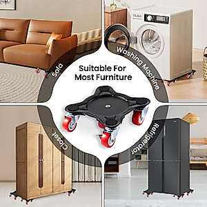 Furniture Dolly Upgrade Large, Furniture Movers with 5 Wheels Rubber Universal (360° Rotatable), 3300lbs/1500kg Load Capacity Moving Dolly & Furniture Lifter Tool, Carbon Steel Panel Heavy Duty Dolly