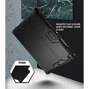 Poetic Explorer Case Designed for iPad 10.2 9th Generation (2021) / 8th Gen (2020) /7th Gen (2019) Case, Full Body Rugged Stand Folio Cover Case, Built-in Screen Protector and Pencil Holder, Black
