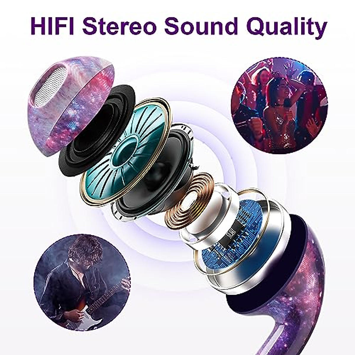 Coolden Wired Earbuds for iPhone with Microphone & Volume Control, HiFi Stereo in-Ear Earphones, Crystal Clear Audio Colorful Headphone Compatible with iPhone 12 Pro Max/12/11/X/XR/XS/8/7/iPad,Purple