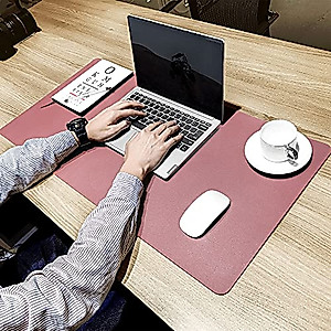 Aothia Office Desk Pad, Natural Cork & PU Leather Dual Side Large Mouse Pad, Laptop Desk Table Protector Writing Mat Easy Clean Waterproof for Office Work/Home/Decor (Purple,31.5" x 15.7")