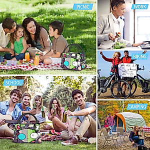 CONPELSON Lunch Bags Invader Anime Zim Insulated Lunch Tote Reusable Portable Lunch Box for Outdoor Office Picnic 11 X 6.5 X 7 in