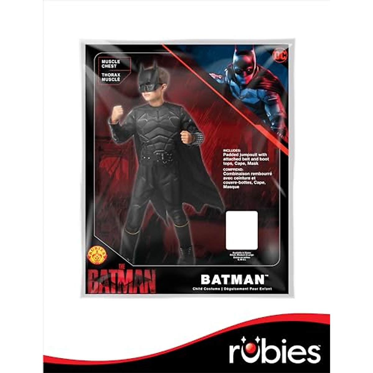 Rubies DC Comics The Batman Movie Deluxe Boy's Batman Costume for Themed Parties and Halloween, Small