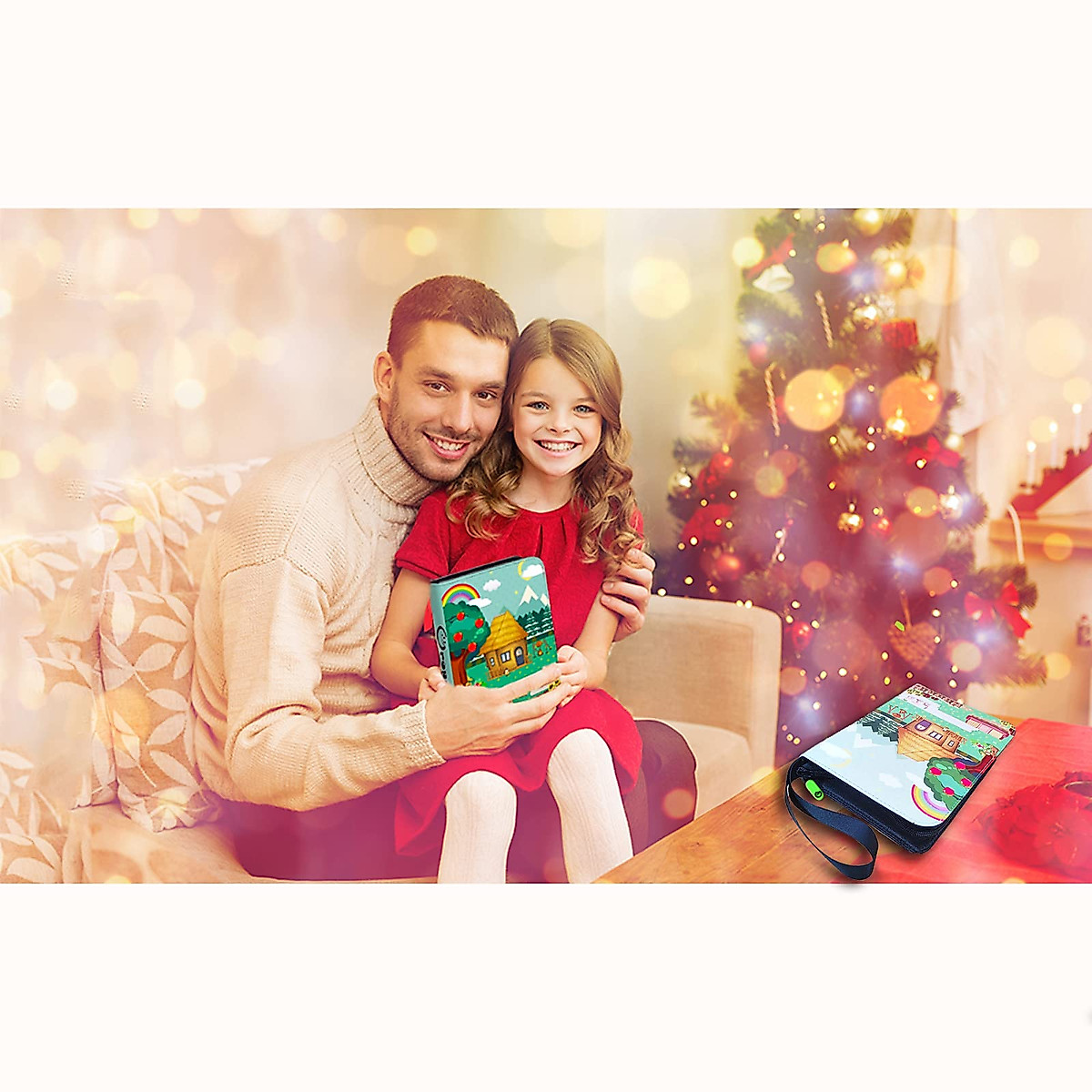 TCG Binder Holder for Animal Crossing Mini Amiibo Cards, NFC Tag Game Cards,204 Cards Capacity Sleeves Card Trading Case Carrying Case