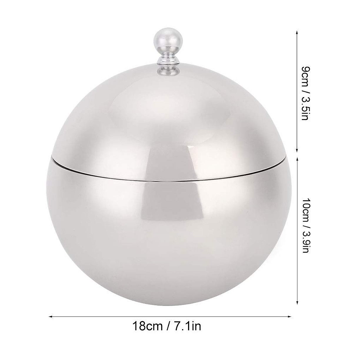 Ice Bucket Stainless Steel Spherical Double-layer Ice Bucket Stainless Steel Double Wall Insulation Ice Bucket Container Wine Champagne Barrel with Cover for Wedding Parties