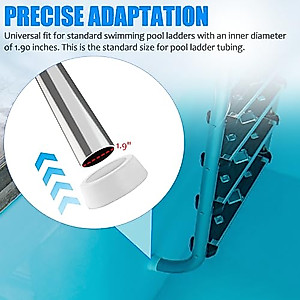 TonGass (4-Pack, White) Outside Pool Ladder Bumpers for Inground Pool - Pool Ladder Rubber End Caps Fit 1.9" Standard Swimming Pool Ladder Tubing Bumper Caps for Inground Pool Ladder Step End Caps