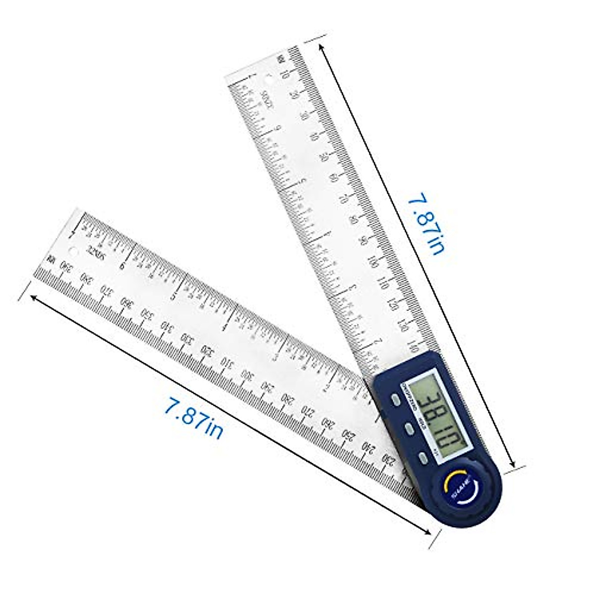 Digital Angle Finder,2 in 1 Digital Protractor, 7 inch / 200mm Stainless Steel Digital Angle Ruler with Zeroing and Locking Function