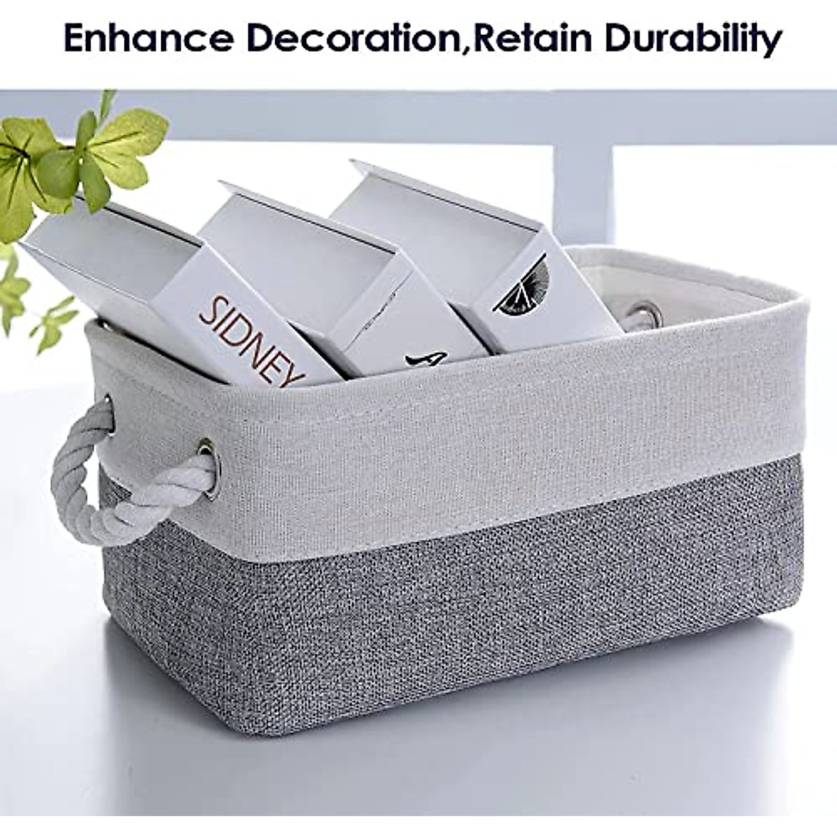 Sacyic Baskets Storage Bins 12x8x5 inch [6-Pack] Fabric Storage Baskets Cloth Baskets Empty Gift Baskets with Rope Handles Decorative Baskets for Organizing