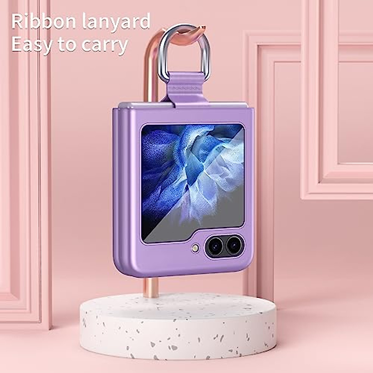 YJZSKRXFAK Case for Samsung Galaxy Z Flip5 5G 2023, Ultra Thin Slim Fit Smooth Cover Protective Case with Ring Holder Cover Case for Galaxy Z Flip 5-Royal Blue