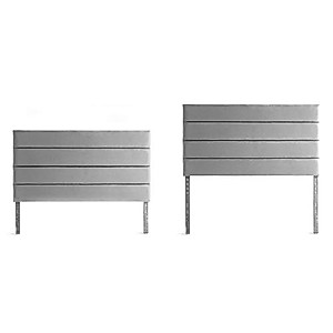 LUCID Upholstered 4 Channel Horizontal Tufted Headboard for King/California King Size Bed Frame (Stone)