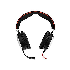 Jabra Evolve 80 - Professional Stereo Noise Cancelling Wired Headset/Music Headphones - MS (Renewed)