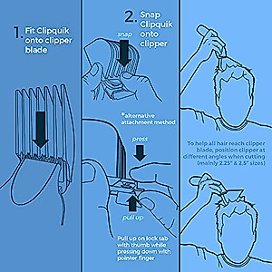 Clipquik Premium XL Clipper Guards, Strong & Sturdy 2.5 inch, 2.25", 2", 1.75", 1.5", 1.25" (#20, #18, #16, #14, #12, #10) Extra Long, Large Guide Comb Set Fits Most Wahl Full Size Hair Clippers