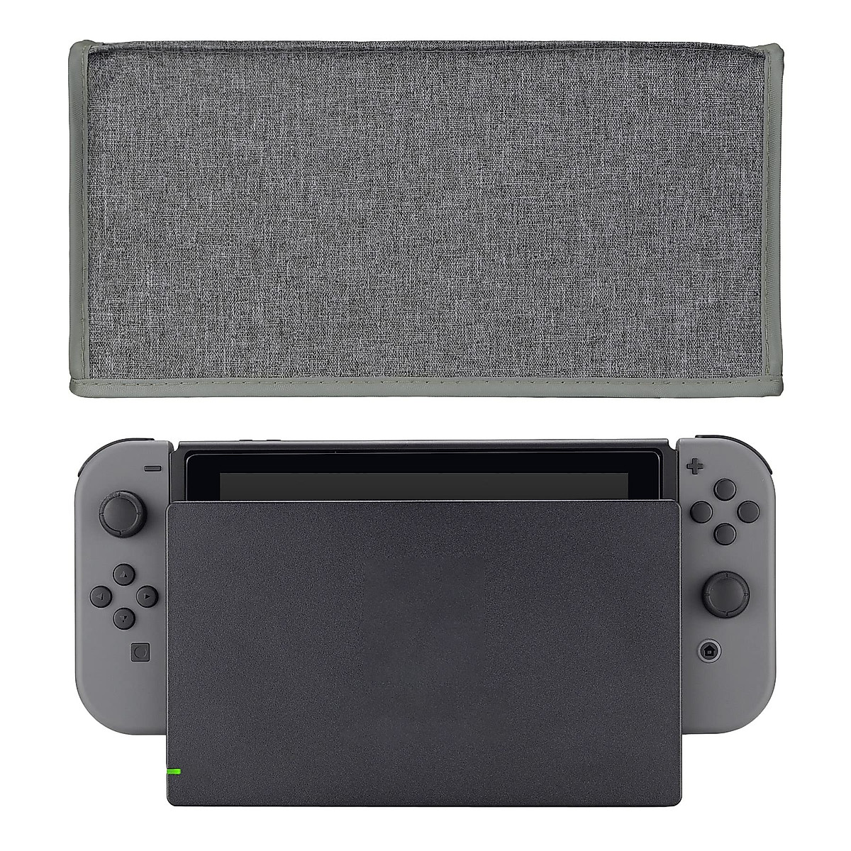 PlayVital Gray Nylon Dust Cover, Soft Neat Lining Dust Guard, Anti Scratch Waterproof Cover Sleeve for Nintendo Switch & Switch OLED Charging Dock