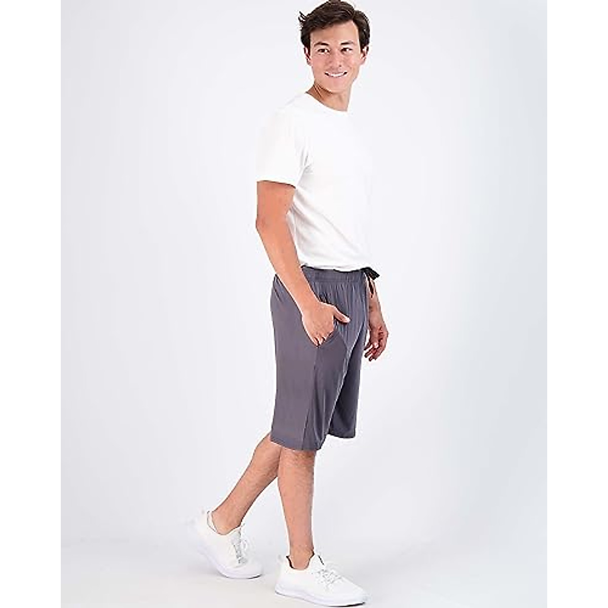 Real Essentials Mens Dry Fit Shorts Dri Active Wear Short Men Athletic Performance Basketball 9 Inch Inseam Sweat Tennis Soccer Running Essentials Gym Casual Workout Sports, Set 9, M, Pack of 5