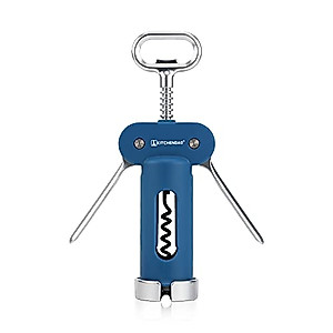 KITCHENDAO 3 in 1 Wine Bottle Opener, Wing Corkscrew with Foil Cutter, Built-in Beer Bottle Opener, Multifunctional Wine Opener with Non-Stick Sharp Screw,Easy to Use, Sturdy Durable Manual Corkscrew