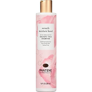 Pantene Nutrient Blends Miracle Moisture Boost Rose Water Shampoo for Dry Hair, Sulfate Free, Floral, 9.6 Fl Oz