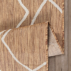 Adiva Rugs Outdoor Indoor Area Rug, Weather Resistant, Easy to Clean, Stain Resistant Floor Mat for Dining Room, Backyard, Deck, Patio (WOODEN, 5' x 7')