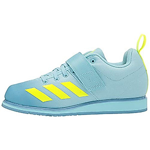 adidas Women's Powerlift 4 Cross Trainer, Hazy Sky/Solar Yellow/Hazy Blue, 9.5