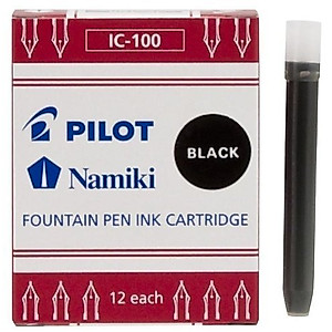 Pilot Namiki IC100 Fountain Pen Ink Cartridge, Black, 12 Cartridges per Pack (Pack of 2)