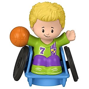 Replacement Part for Fisher-Price Little People Big Yellow Schoolbus Playset - GLT75 ~ Replacement Figure ~ Josh in Wheelchair Playing Basketball