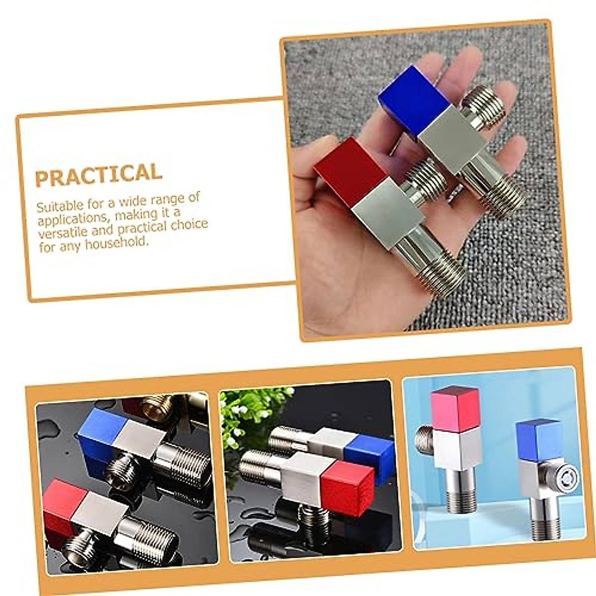 IWOWHERO Toilet Supply Angle Valves Bathroom Accessory Angle Valve for Bidet Toilet Valve Toilet Part Toilet Water Valve Angle Stop Tool Bathroom Supply Angle Valve for Bathroom Metal Red