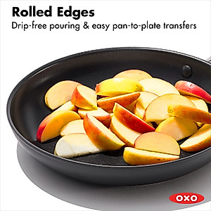 OXO Good Grips Hard Anodized PFOA-Free Nonstick 12" Frying Pan Skillet & Good Grips Pro Hard Anodized PFOA-Free Nonstick 10" Frying Pan Skillet, Dishwasher Safe, Oven Safe, Black