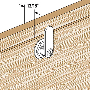 Defender Security U 9945 (Keyed Different) Drawer and Cabinet Lock – Secure Important Files and Drawers, 1 1/8”, Diecast Stainless Steel, Fits on 13/16” Max Panel Thickness