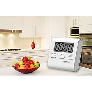 SATINWOOD Kitchen Timer, 2 Pack Digital Kitchen Timers Magnetic Countdown Timer with Loud Alarm, Big Digits, Back Stand for Cooking, Classroom, Teachers - AAA Battery Included,White