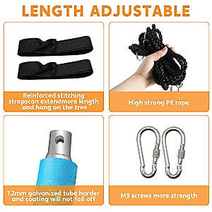 TURFEE 40" Rainbow Saucer Tree Swing for Kids, Waterproof Swing Seat with 2 Tree Hanging Straps for Playground Backyard Outdoor Activity