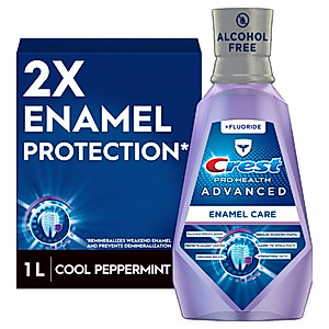 Crest Pro-Health Advanced Mouthwash, Alcohol Free, Enamel Care, 1 L (33.8 fl oz)