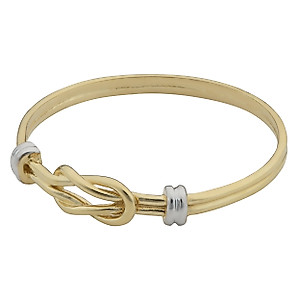 Kooljewelry 14k Two-tone Gold High Polish Love Knot Ring (size 8)