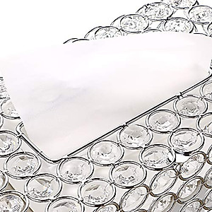 Sumnacon Rectangular Crystal Tissue Box Cover, Decorative Toliet Paper Box, Crystal Napkin Holder, Facial Tissue Holder for Bathroom/Dresser/Night Stand/Desk/Table, Silver
