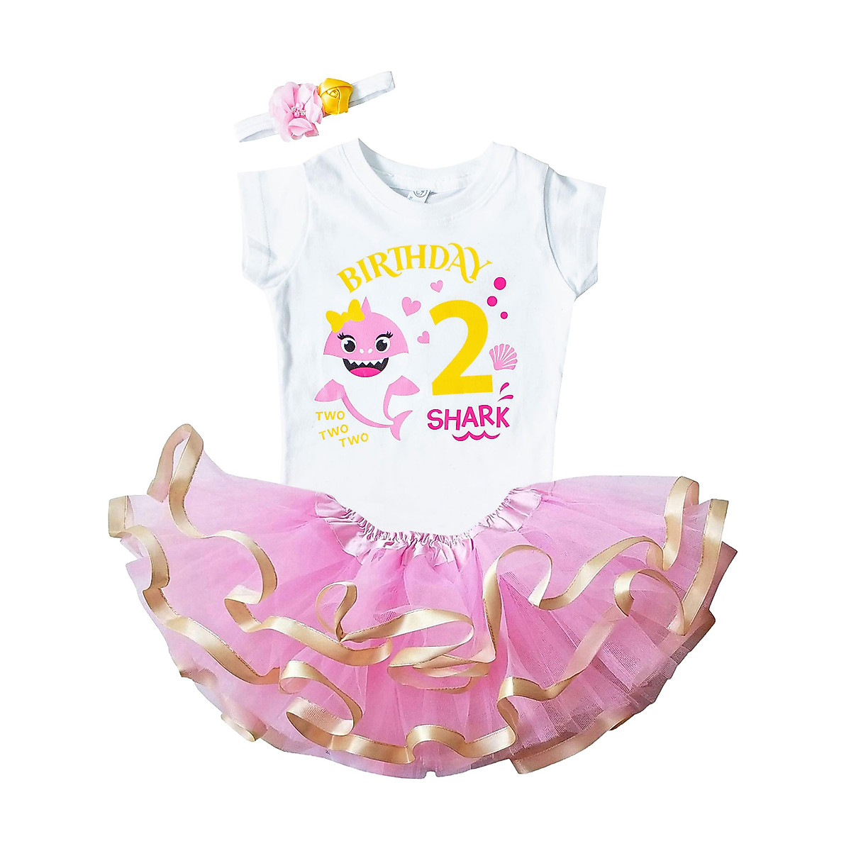 Luke and Lulu Baby Shark Birthday Outfit Girl Design - 2nd Birthday Girl