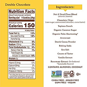 Simple Mills Almond Flour Crunchy Cookies Variety Pack (Chocolate Chip, Double Chocolate Chip, Toasted Pecan) - Gluten Free, Vegan, Healthy Snacks, Made with Organic Coconut Oil, 5.5 Ounce (Pack of 3)