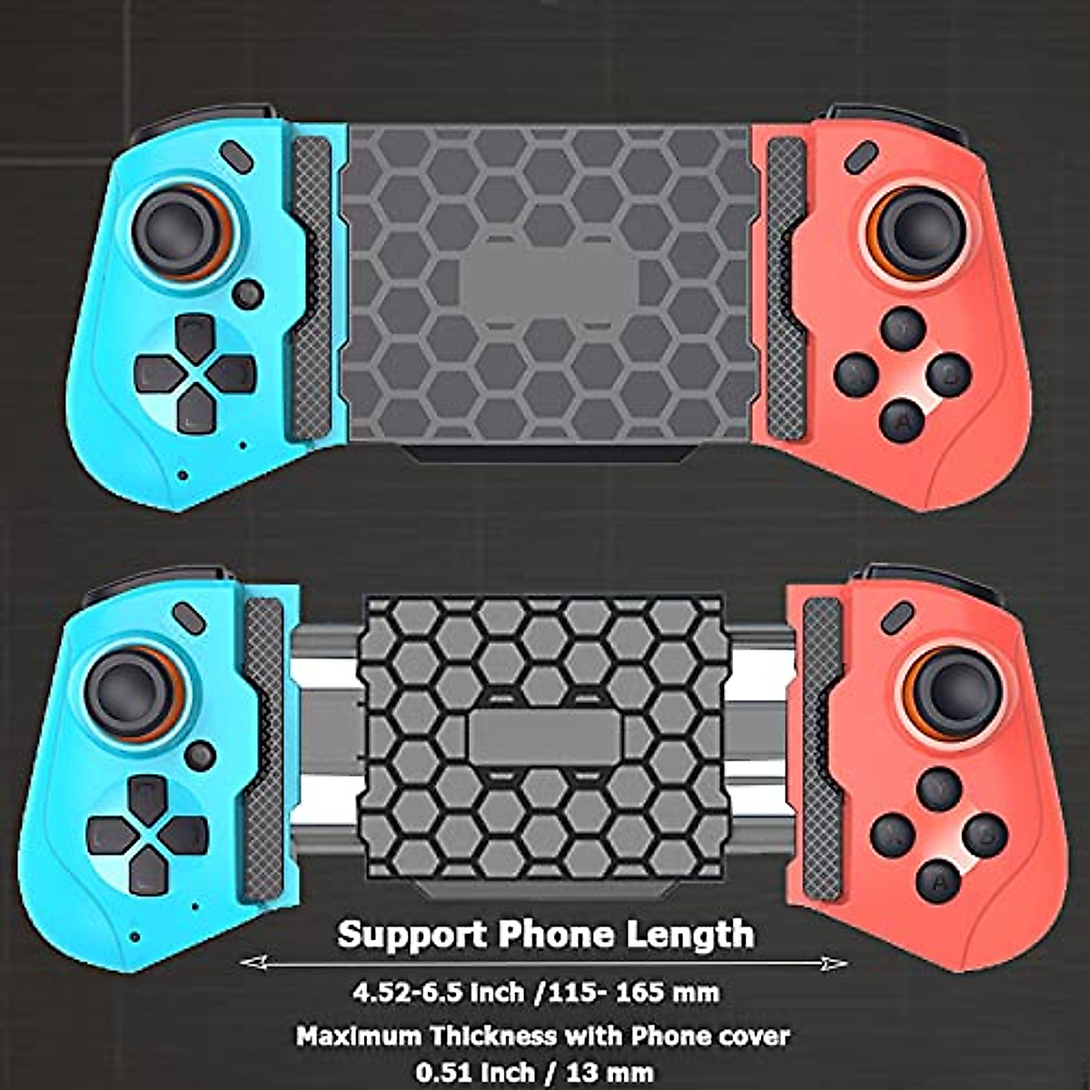 Mobile Gaming Controller for iPhone iOS Android PC Wireless Gamepad Joystick for iPhone 15/14/12/11, iPad, MacBook, Samsung Galaxy S22/S21/S20, TCL, Tablet, PC - 18+ Hour Battery Life - Call of Duty