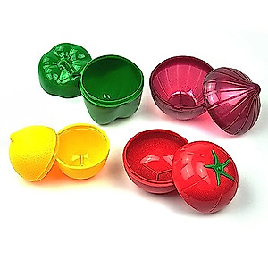4pcs Fruit Container Refrigerator Vegetable and Fruit Storage Containers Reusable Food Saver Vegetable Shaped Food Saver (Onion Tomato Lemon Green Pepper)(COLOR:Multi)