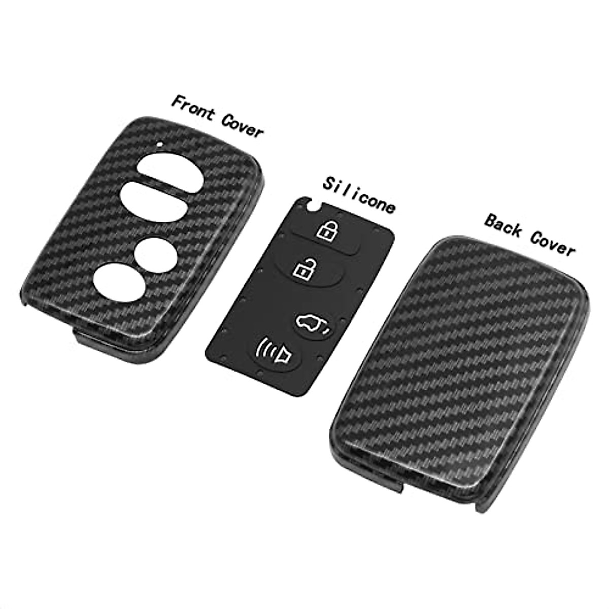 TANGSEN Smart Key Fob Case Cover Compatible with Toyota Avalon Camry Corolla Highlander Prius RAV4 Sequoia VENZA Scion FR-S Subaru BRZ Silicone Rubber Night-Luminous Black