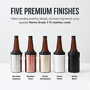 Huski Beer Cooler 2.0 | NEW | Premium Can and Bottle Holder | Triple Insulated Marine Grade Stainless Steel | Detachable 3-in-1 Opener | Works as a Tumbler | Best Gifts for Beer Lovers (Stainless)