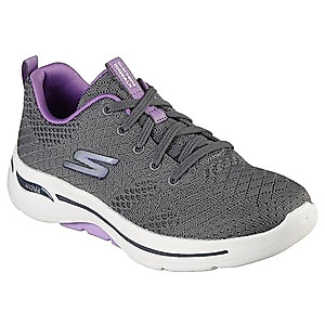 Skechers Women's Go Walk Arch Fit Unify Sneaker, Gray/Lavender, 7.5