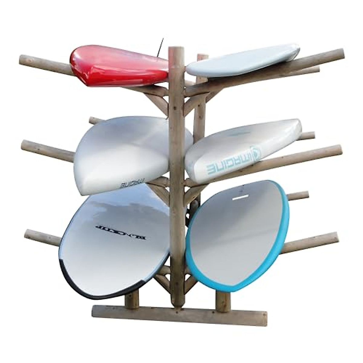 Log Kayak Rack - Kayak Storage Rack, Kayak Racks for Outdoor Storage, Kayak Rack for Garage, Paddle Board Rack, Fishing Canoe Rack, Surfboard Rack and SUP Storage Rack - 6 Kayak Racks, Unfinished