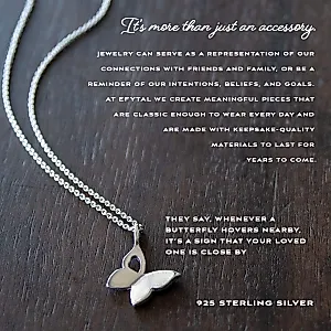 EFYTAL Condolence Gifts, 925 Sterling Silver Butterfly Necklace in Remembrance, Sympathy Gift for Passing of Loved One, Condolences Jewelry for Her