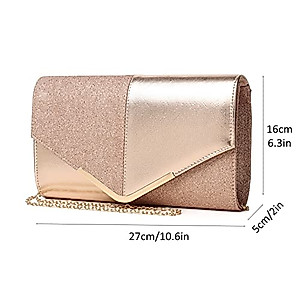 DETARA Women Evening Bags Glitter Sequins Clutch Purses for Women Shiny Envelope Handbag Formal Wedding Party Prom Purse (Champagne 318)