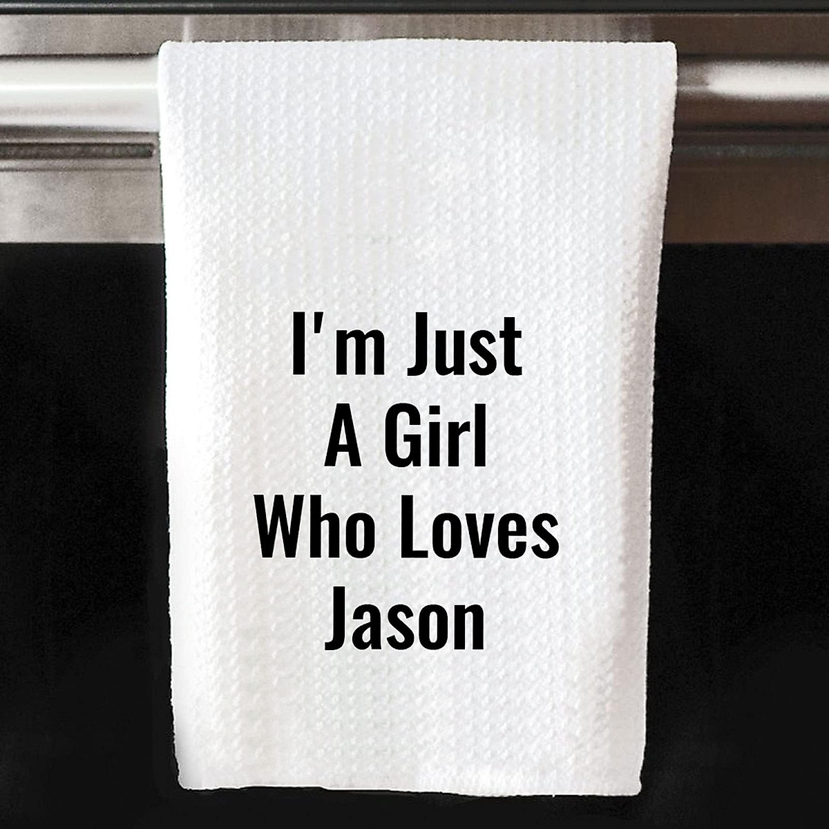 MEIKIUP Horrible JS Inspired Gift Thriller 80's Horror Halloween Kitchen Towel I'm Just A Girl Who Loves JS for Fans Housewarming Gift