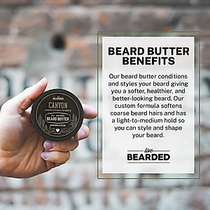 Live Bearded Beard Butter, 3 fl oz - Made in the USA - All-Natural Leave-in Conditioner and Softener with Shea | Canyon Scent - Juniper, Cypress, Fir Needle
